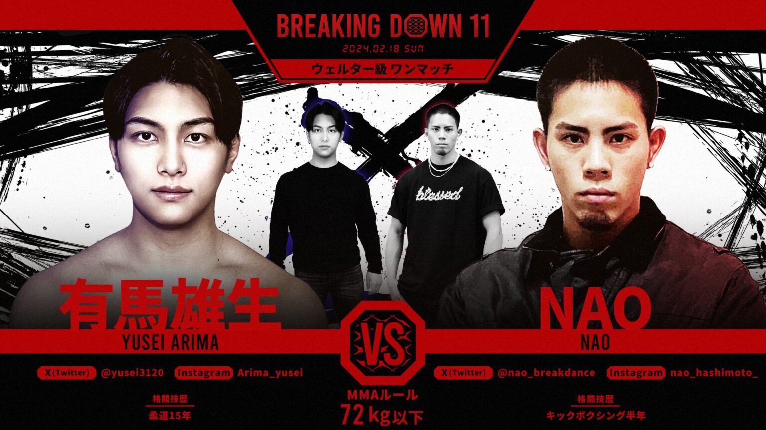 【ブレイキングダウン11】有馬雄生 Vs Naoの勝敗予想や試合結果を公開